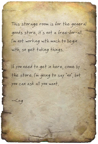 Storage room notice | Fallout Wiki | Fandom