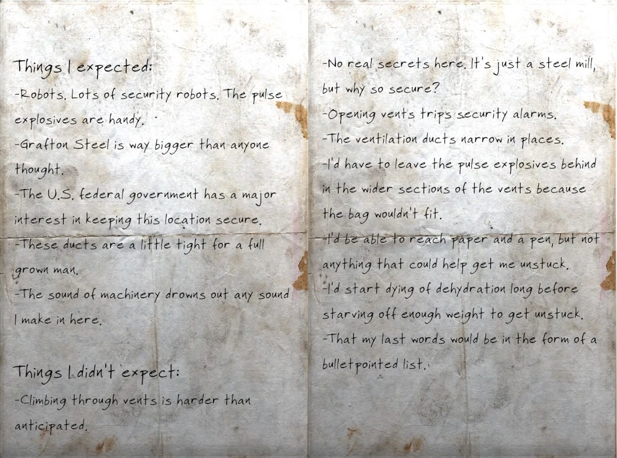 Grafton Steel infiltrator's note | Fallout Wiki | Fandom