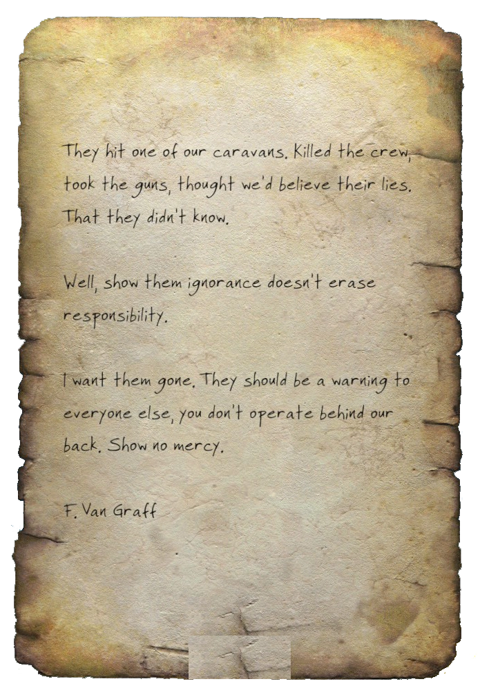Van Graffs orders | Fallout Wiki | Fandom
