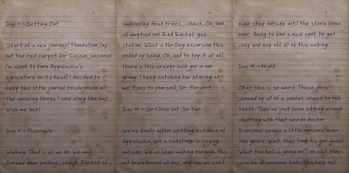 Cassie's journal | Fallout Wiki | Fandom