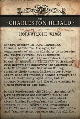 Charleston Herald - Hornwright Wins! | Fallout Wiki | Fandom