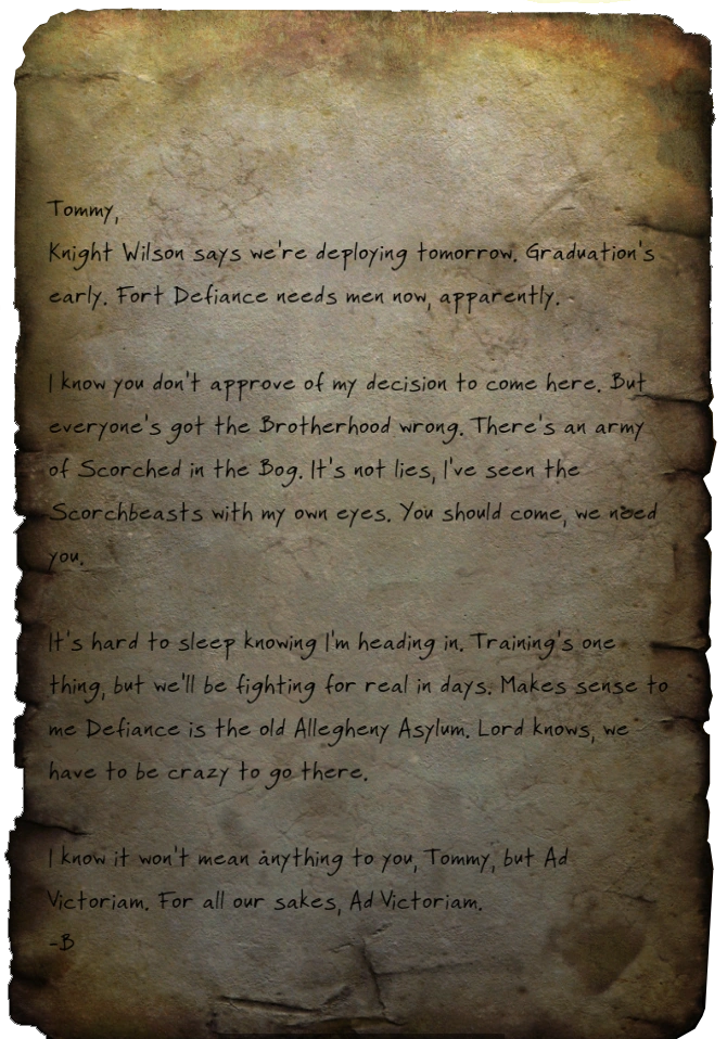 Letter to Tommy | Fallout Wiki | Fandom