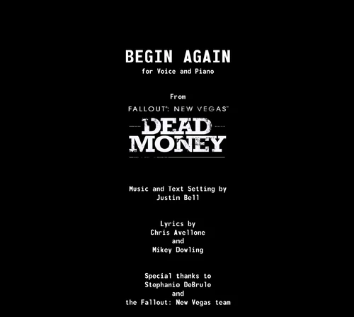 User blog:TrailerParkApe/Begin Again sheet music released | Fallout ...