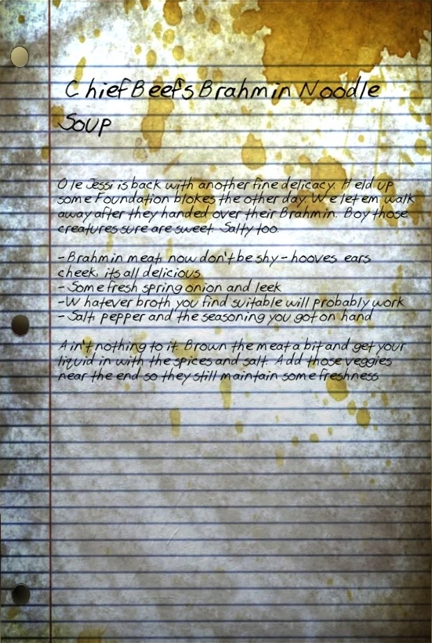 Brahmin noodle soup | Fallout Wiki | Fandom
