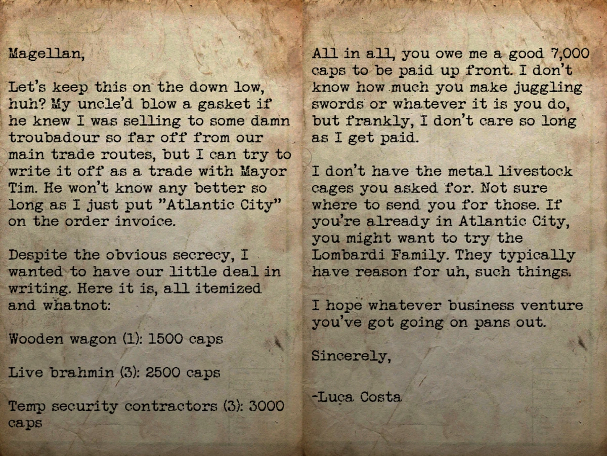 Bill of sale (Ghoul Within) | Fallout Wiki | Fandom