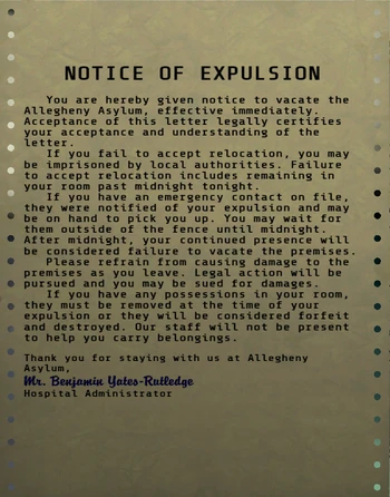 Notice of expulsion | Fallout Wiki | Fandom