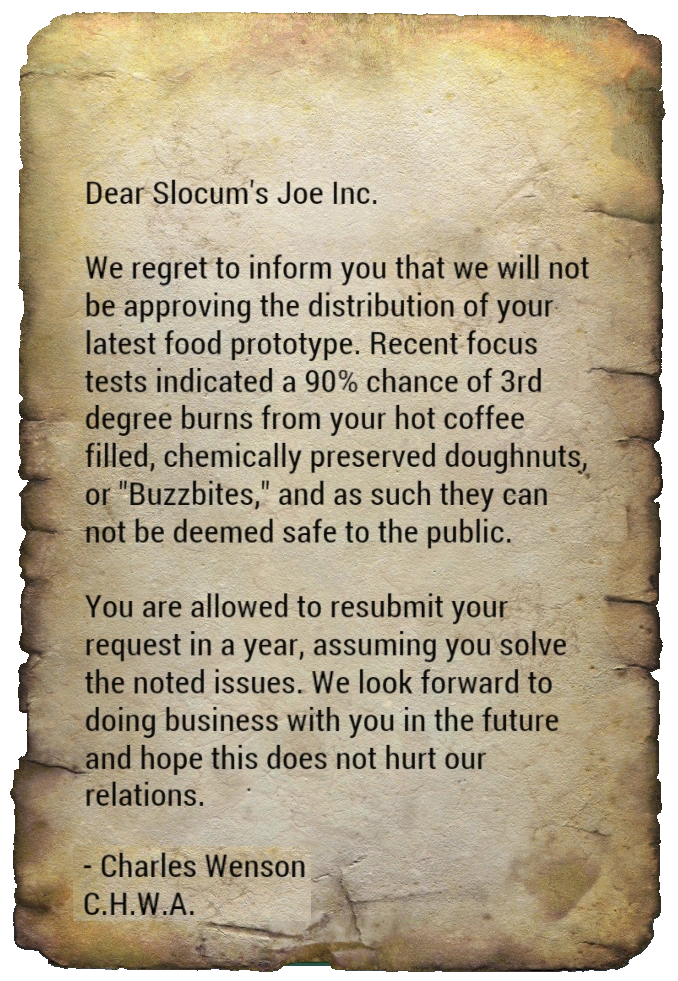 Notice to Slocum's Joe | Fallout Wiki | Fandom