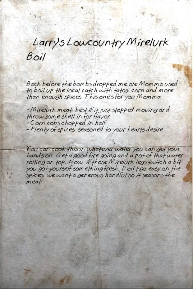 Larry's lowcountry mirelurk boil | Fallout Wiki | Fandom