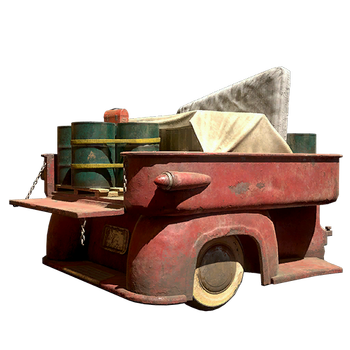 Red truckbed trailer with junk | Fallout Wiki | Fandom