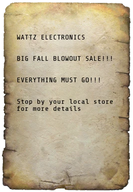 Wattz flyer | Fallout Wiki | Fandom
