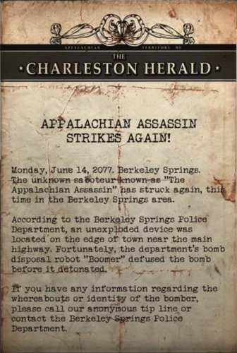 Charleston Herald - Assassin strikes again | Fallout Wiki | Fandom