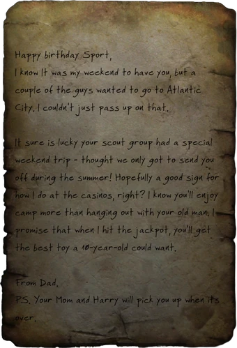 Birthday letter from dad | Fallout Wiki | Fandom