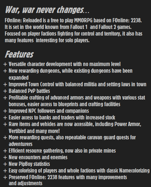 FOnline Reloaded - The Vault Fallout Wiki - Everything you need to know ...