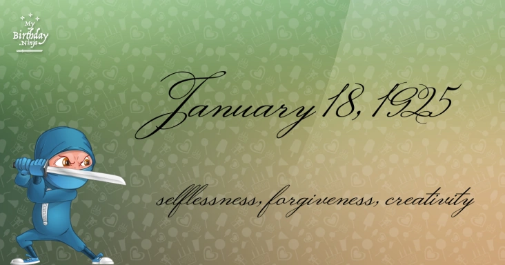 January 18, 1925 | Families 101 Wiki | Fandom