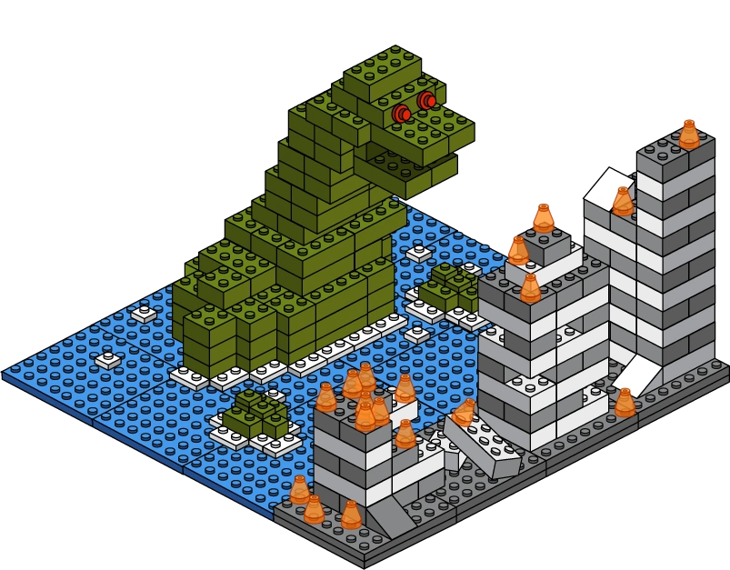 Blockzilla Disaster Scene | Family Guy: The Quest for Stuff Wiki | Fandom