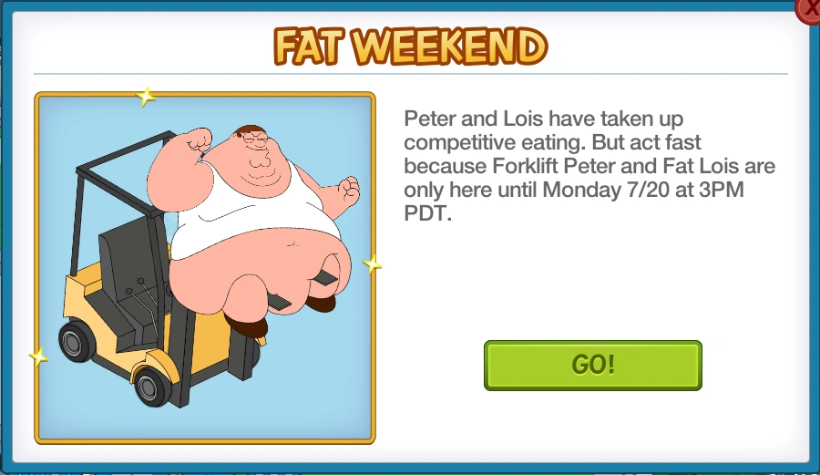 Fat Weekend | Family Guy: The Quest for Stuff Wiki | Fandom