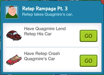 Retep Rampage | Family Guy: The Quest for Stuff Wiki | Fandom