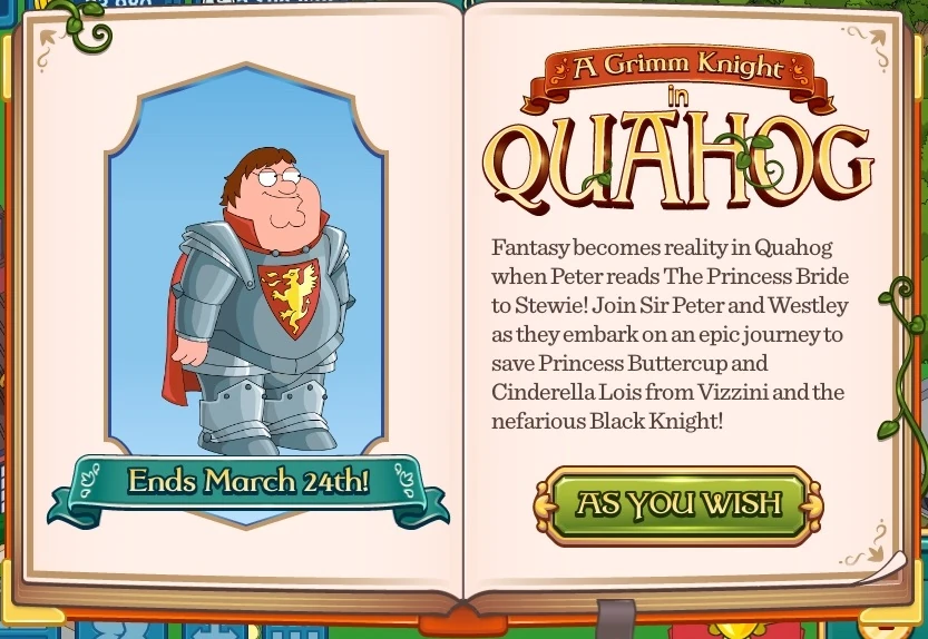 A Grimm Knight in Quahog | Family Guy: The Quest for Stuff Wiki | Fandom