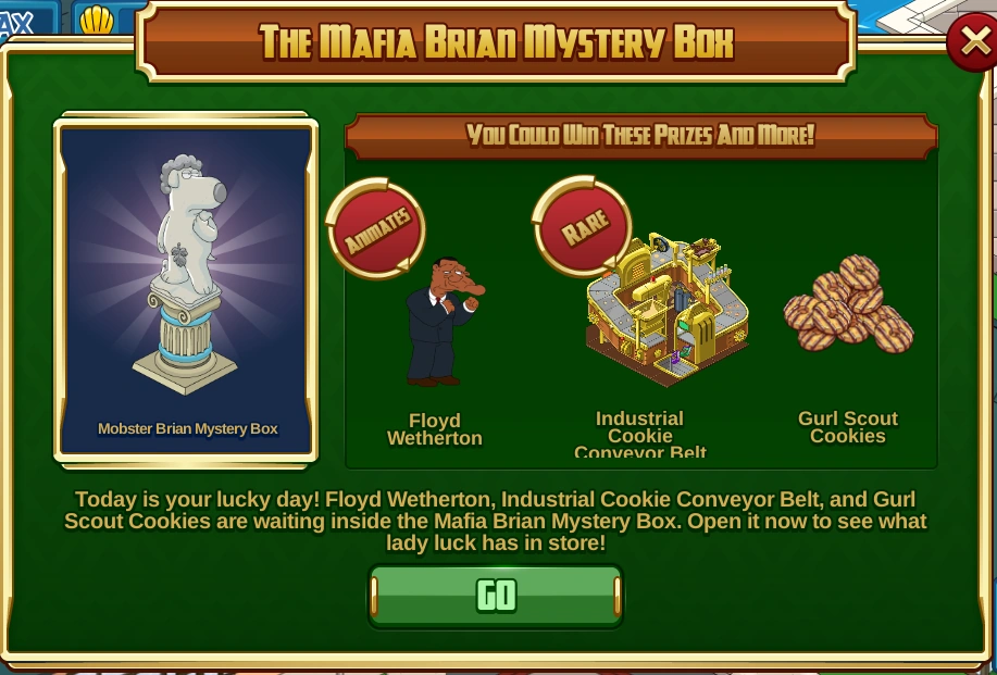 The Mafia Brian Mystery Box | Family Guy: The Quest for Stuff Wiki | Fandom