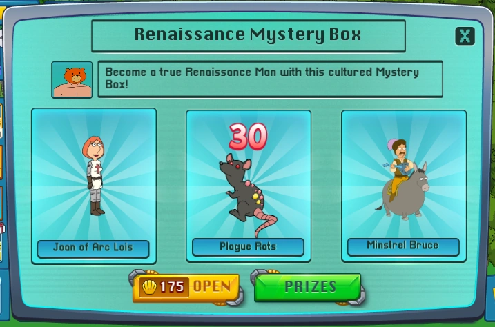 Renaissance Mystery Box | Family Guy: The Quest for Stuff Wiki | Fandom