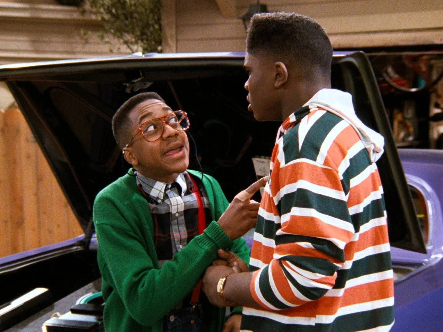 Steve Urkel With His Car