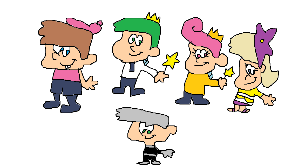 Timmy Turner, Cosmo and Wanda, Chloe and Danny Phantom (Peyo style ...