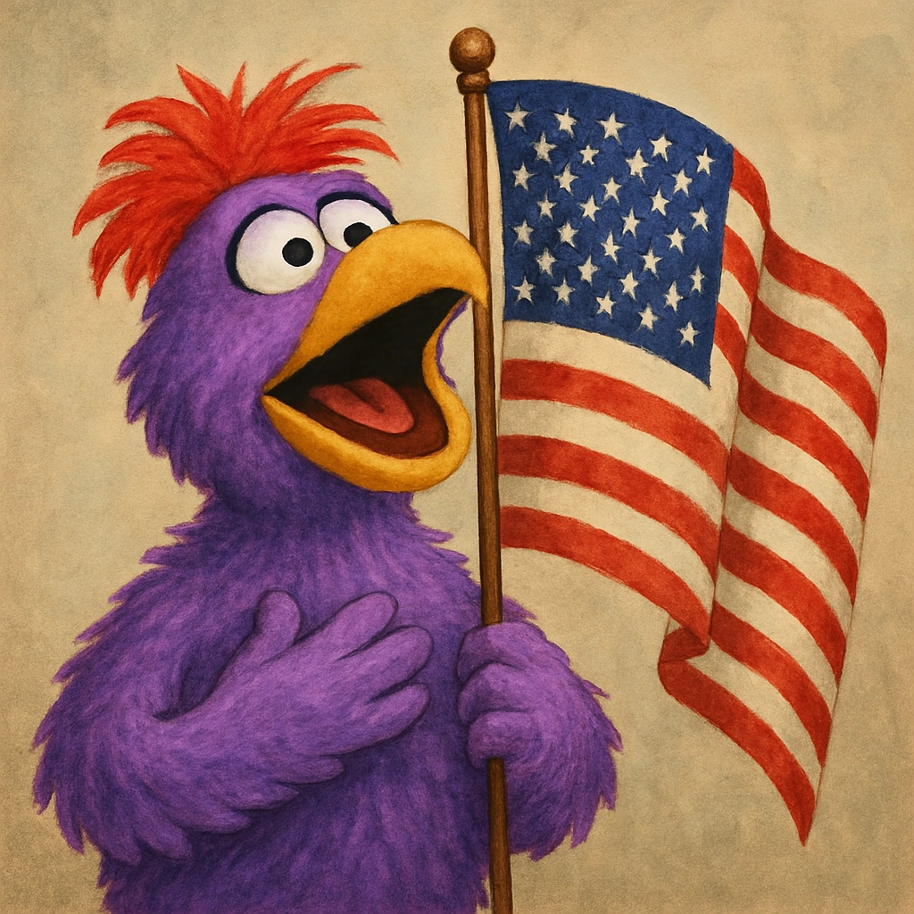 Duke Bird singing National Anthem with the Flag (Copilot AI) | Fan art ...