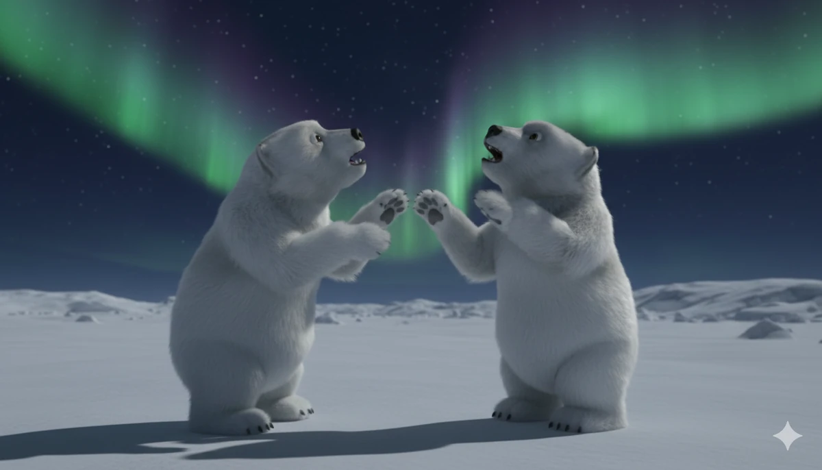 Cute polar bear cubs playing pat-a-cake (Gemini) | Fan art Fun Wiki ...