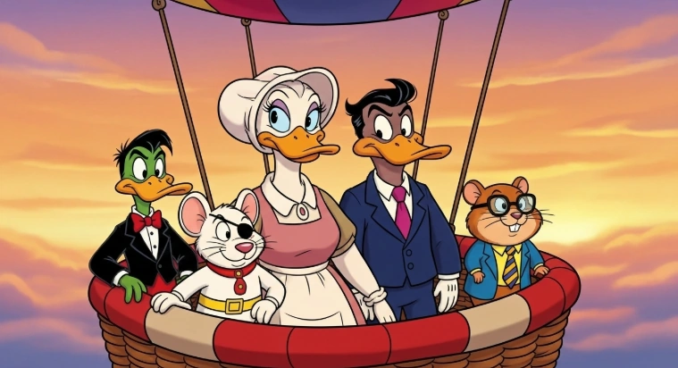 Count Duckula, Nanny, Igor, Danger Mouse with a nose and Penfold are ...