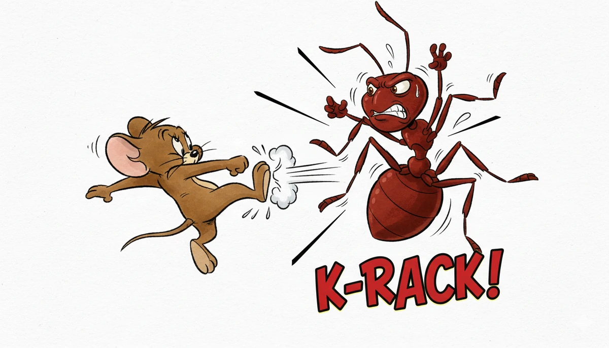 Jerry Mouse Kicks Butor (Minuscule: Valley of The Lost Ants) Comic ...