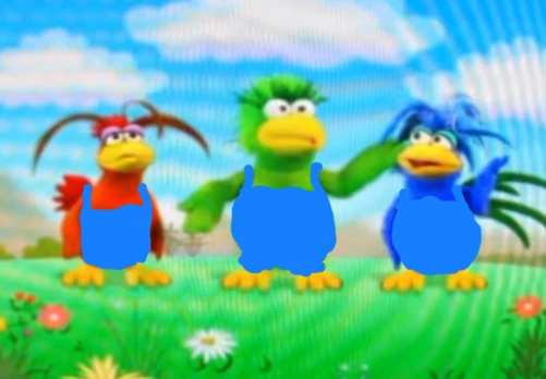 Harvey, Clyde and Mel birds wearing overalls (AI version) | Fan art Fun ...