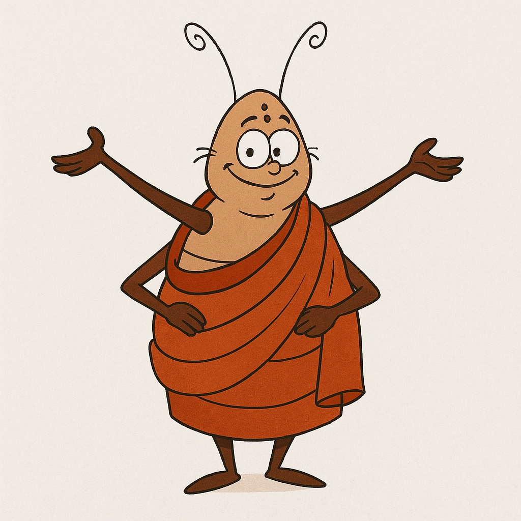 Rube Roach (RoboRoach) dressed as Buddhist Monk | Fan art Fun Wiki | Fandom