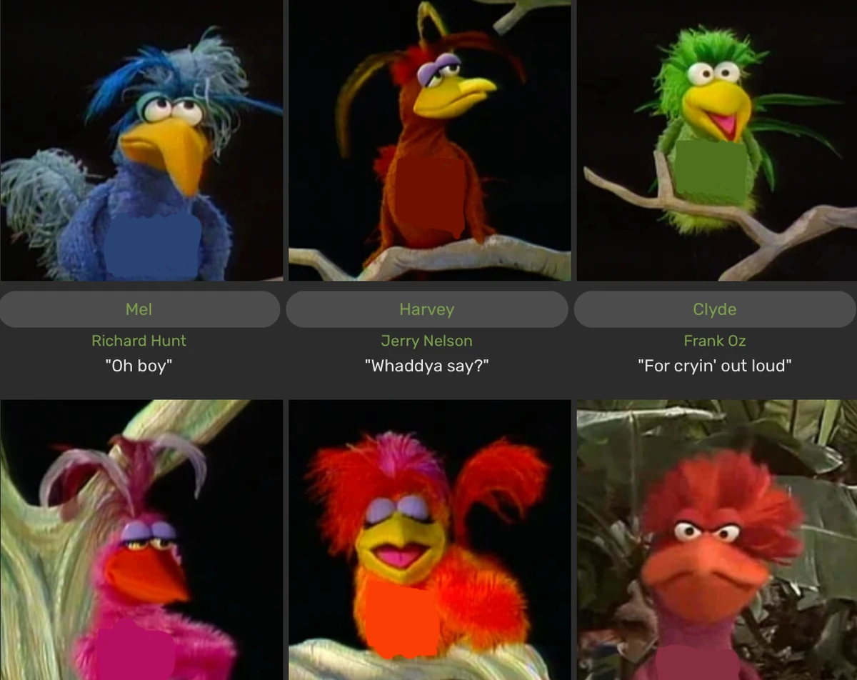 The Muppet Birds Square Things List | Fan art Fun Wiki | Fandom