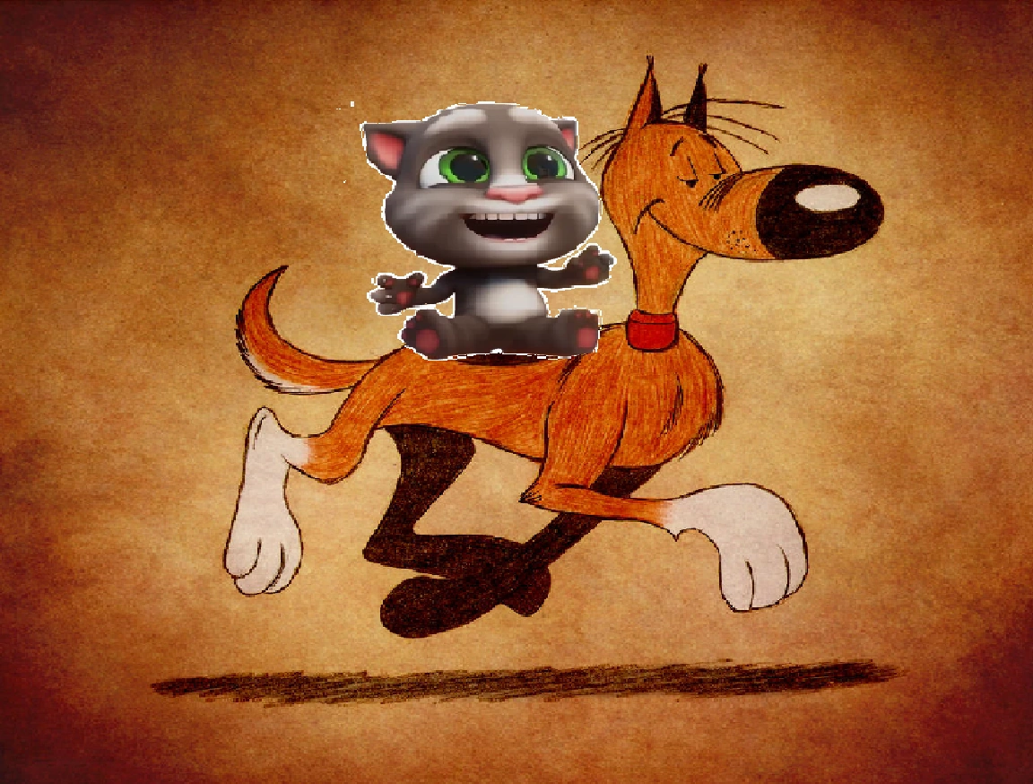 Talking Tom Riding on Rantanplan (art STUFF) | Fan art Fun Wiki | Fandom
