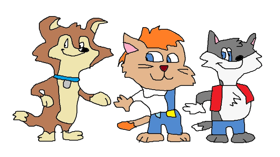 Adult Jimmy the Little Puppy, Tom Sawyer the Cat and Father Wolf ...