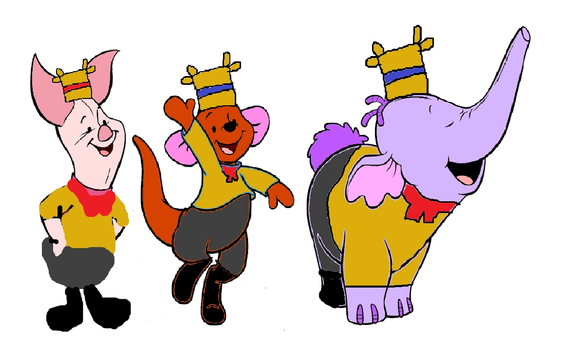 Piglet, Roo and Lumpy in Bean Scout outfits by MaxietheFox2005 ...