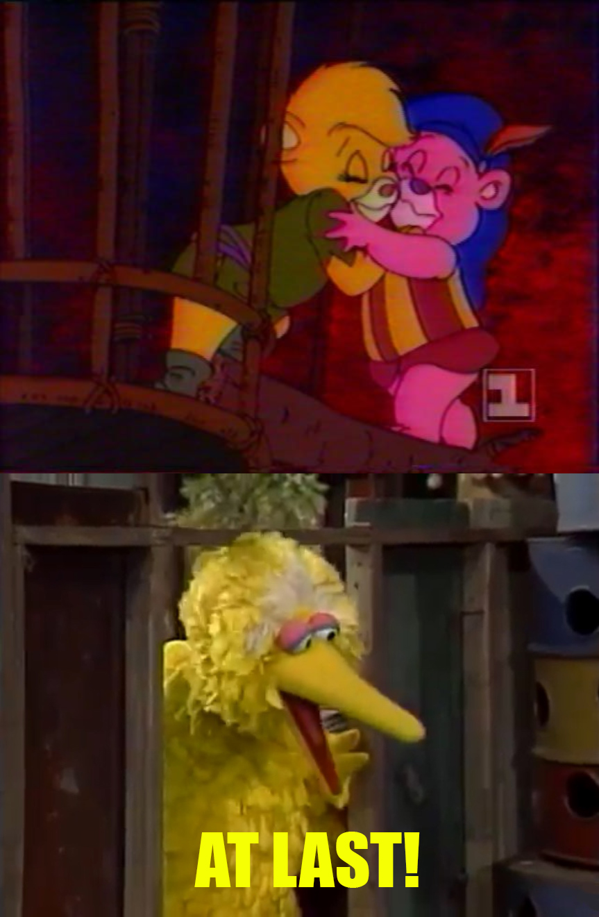 Big Bird Says At Last To Cubbi And Sunni Gummi Hugging By Joseluislobatohumane Deviantart Stuff