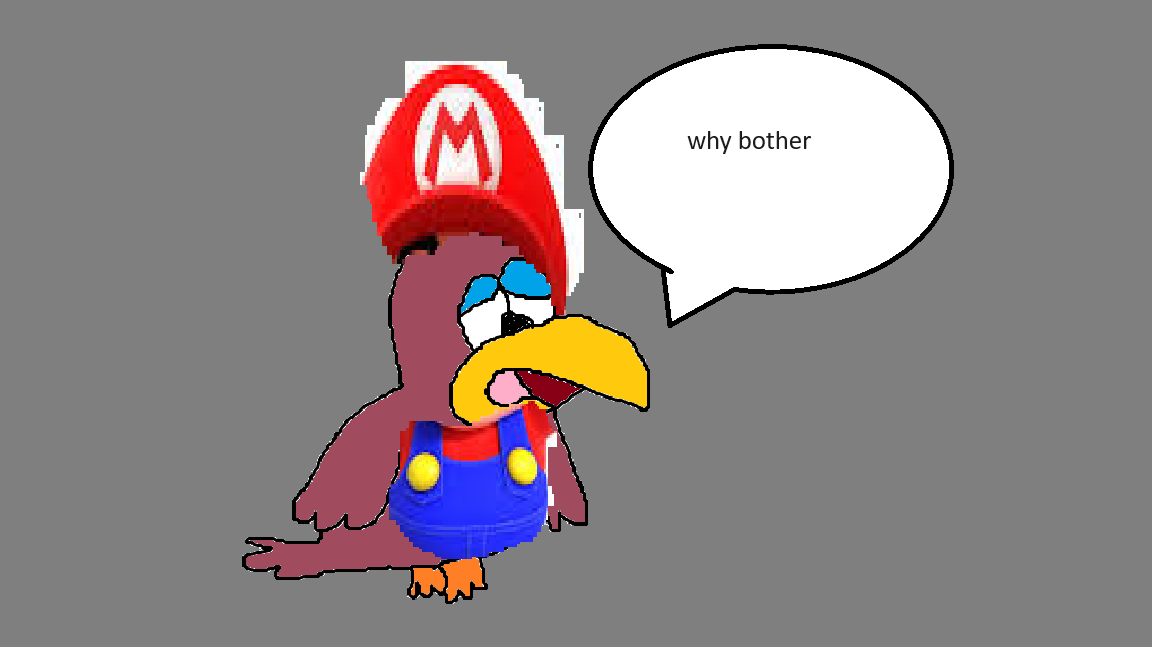 Whybother Bird Dressed as Super Mario | Fan art Fun Wiki | Fandom