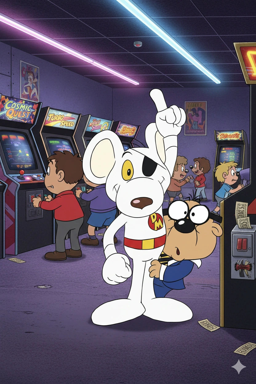 Danger Mouse and Penfold in the arcade (Gemini) | Fan art Fun Wiki | Fandom