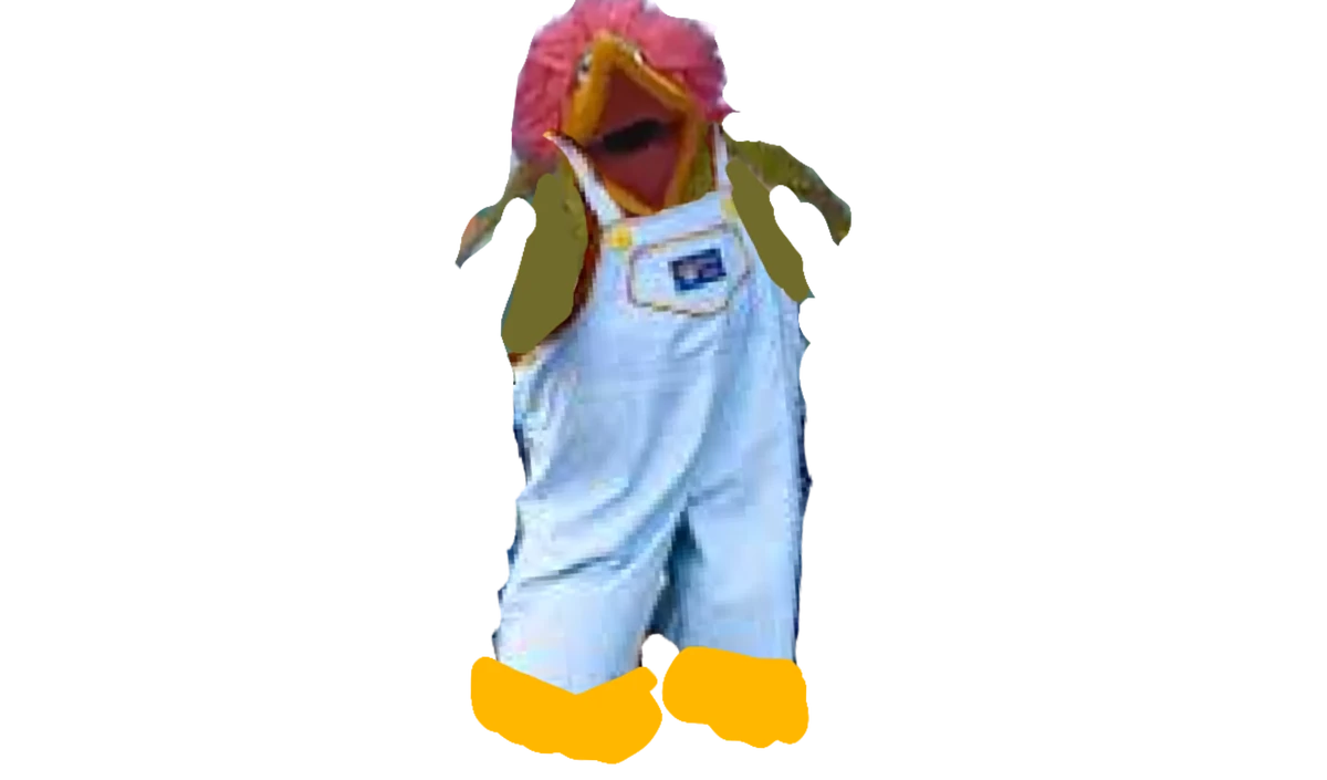 Muppet Green Short Necked Bird Wears Overalls | Fan art Fun Wiki | Fandom