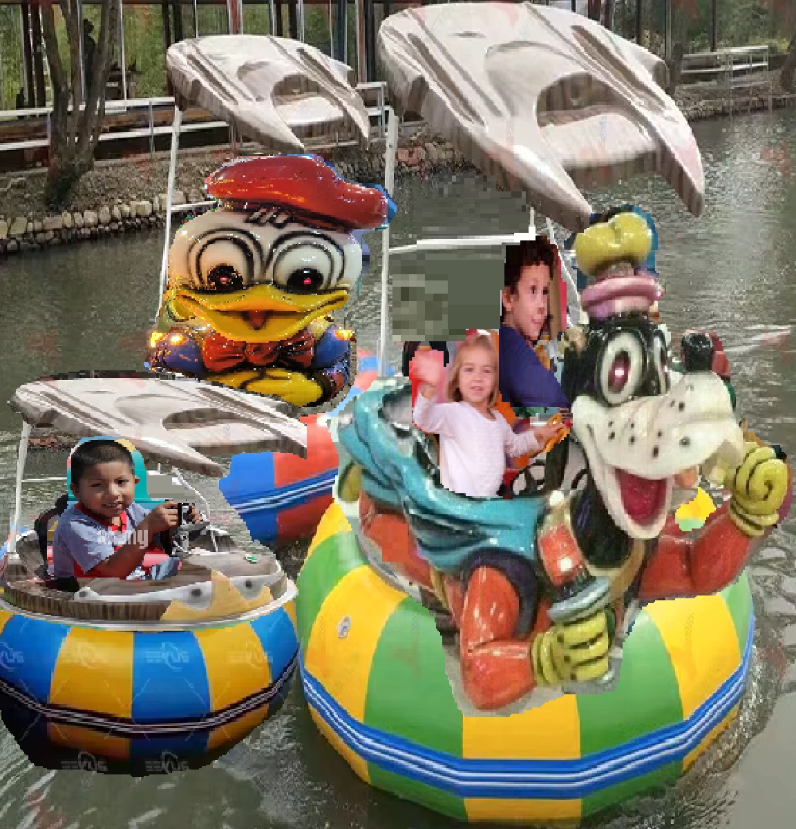 Unattracted Pirate Bumper Boat rides in language fairgrounds (Amusement Park Rides Wiki stuff ...