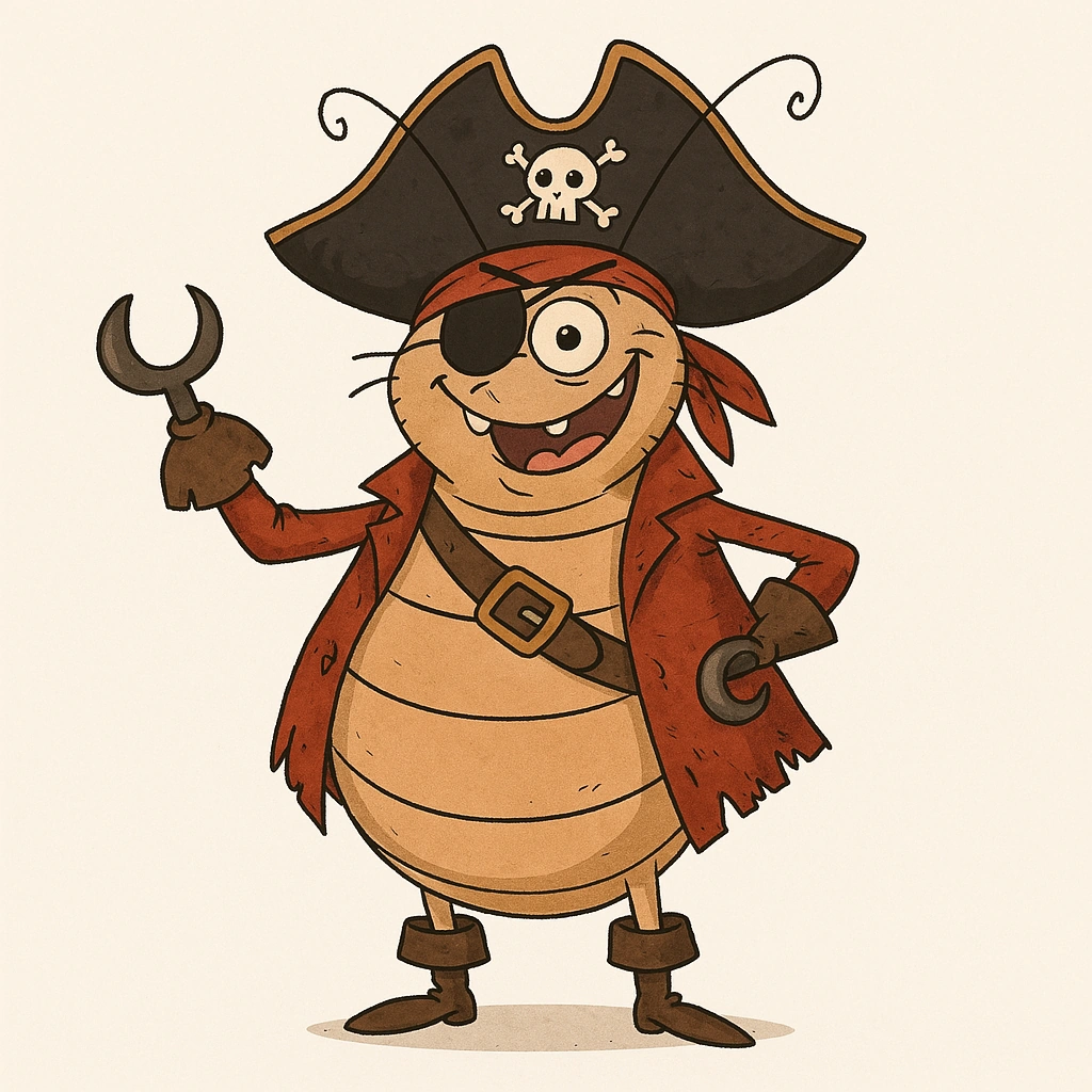Rube Roach (RoboRoach) dressed as Pirate | Fan art Fun Wiki | Fandom