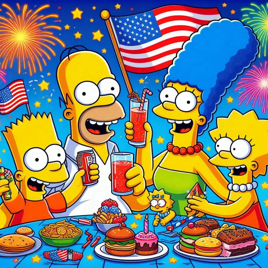 The Simpsons celebrating 4th of July (Bing AI stuff) | Fan art Fun Wiki ...