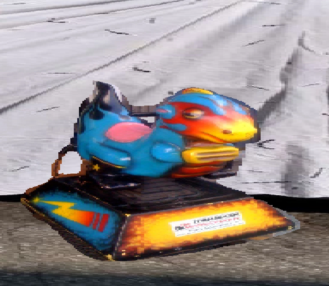 Coin operated kiddie ride - fire breathing dinosaur ride (only works ...