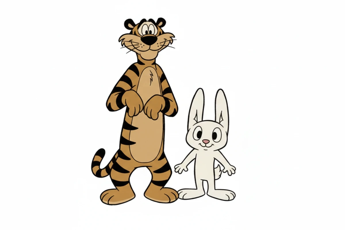 Crusader Rabbit and Rags the Tiger (AI version) | Fan art Fun Wiki | Fandom