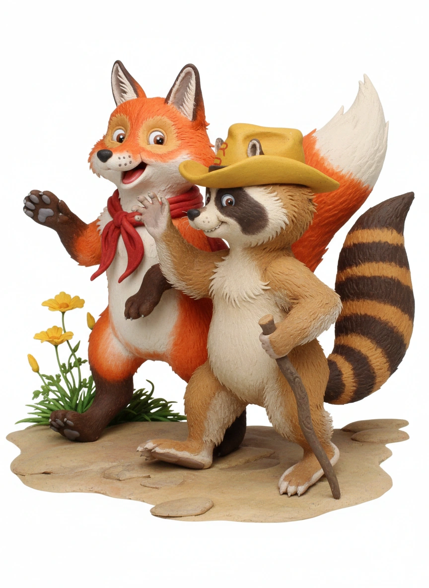 Ranger Rick and Scarlett Fox in claymation style (Gemini) | Fan art Fun ...
