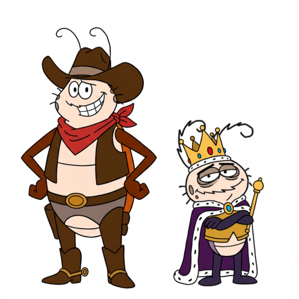 Rube Roach (dressed as cowboy) and Reg Roach (dressed as King) in ...