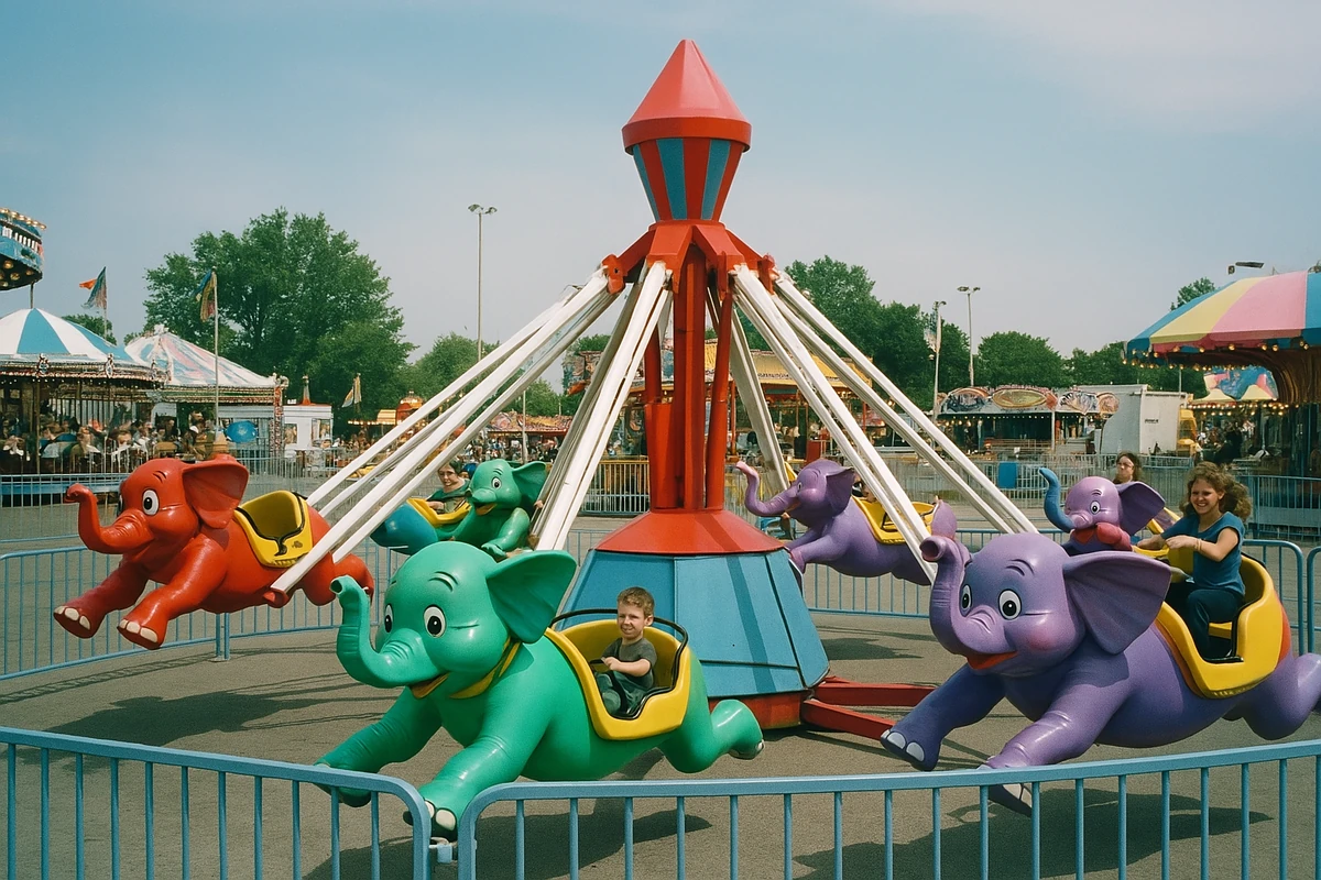 A mini jet themed elephant kiddie ride (Copilot AI stuff) | Fan art Fun ...