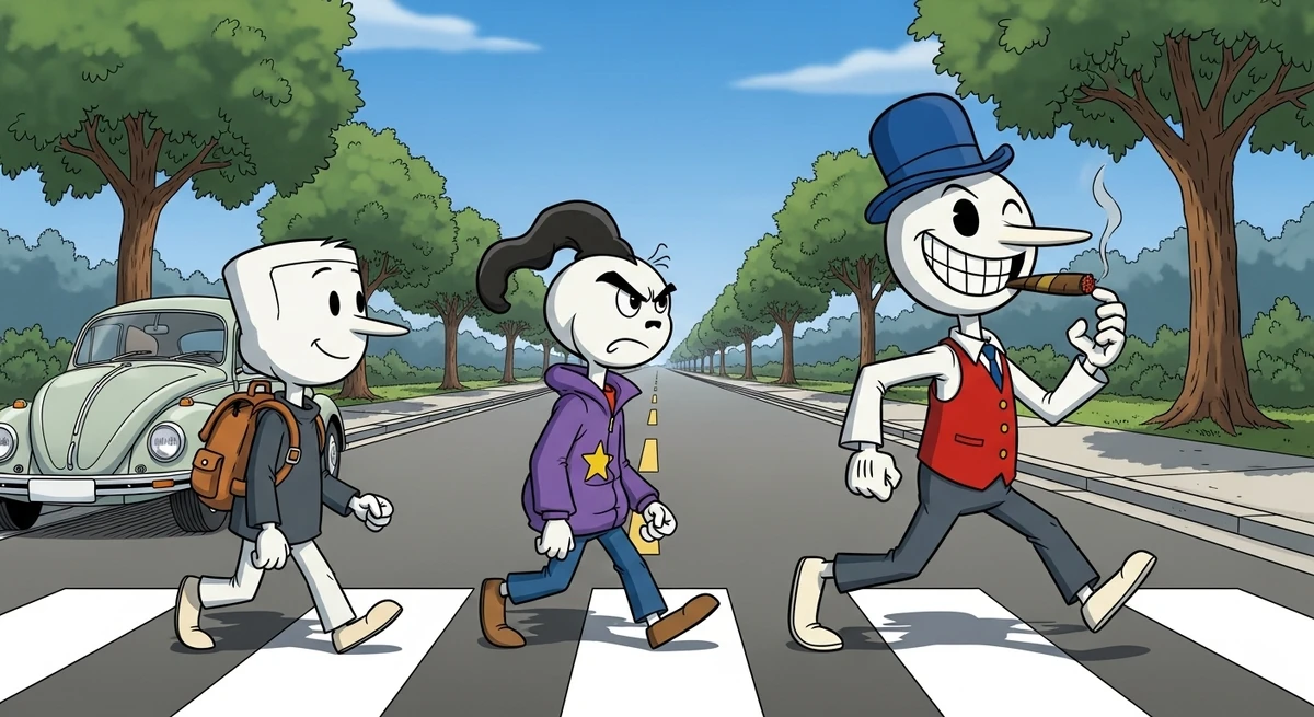 Fone Bone, Phoney Bone and Smiley Bone in The Beatles Road Crossing by ...