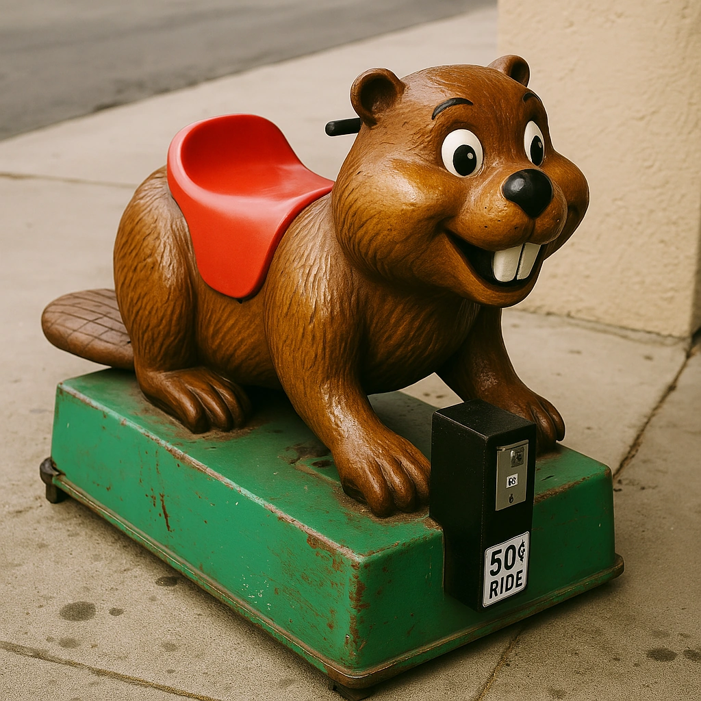 A coin operated beaver kiddie ride (Copilot AI stuff) | Fan art Fun ...